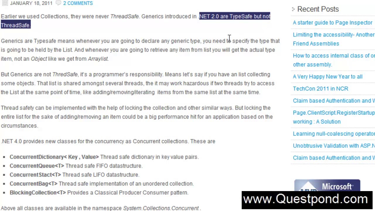 What are concurrent generic collections in c# || concurrent generic ...