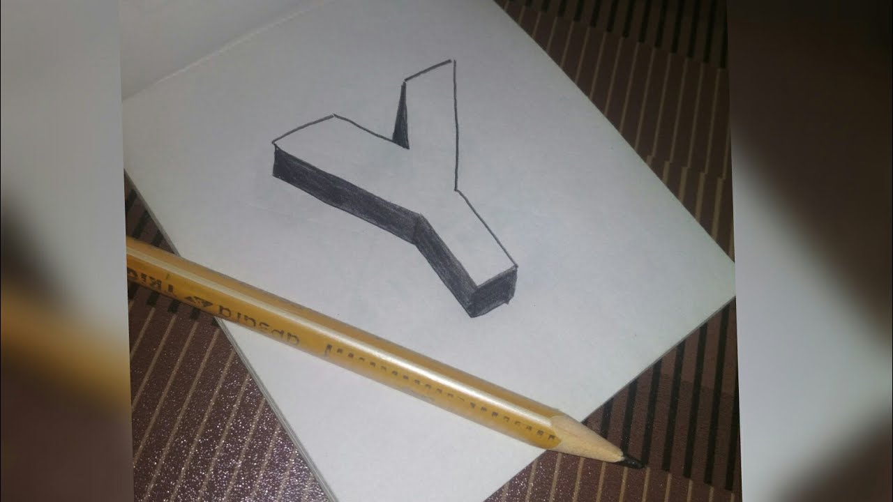 How To Draw 3D Letter Y| Easy 3D Drawing |Stepwise Easy 3D Drawing ...