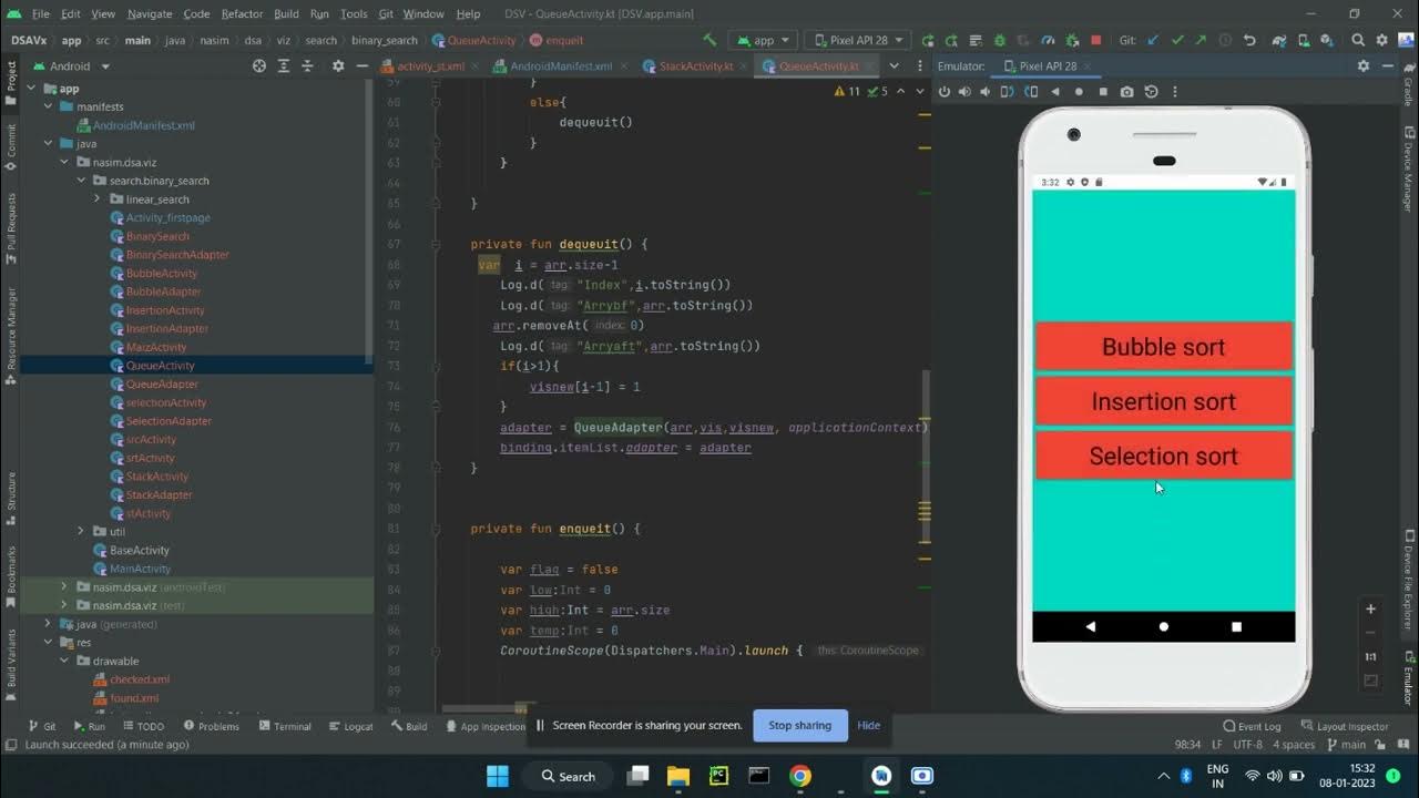 DSA Visualization | App in Kotlin - YouTube