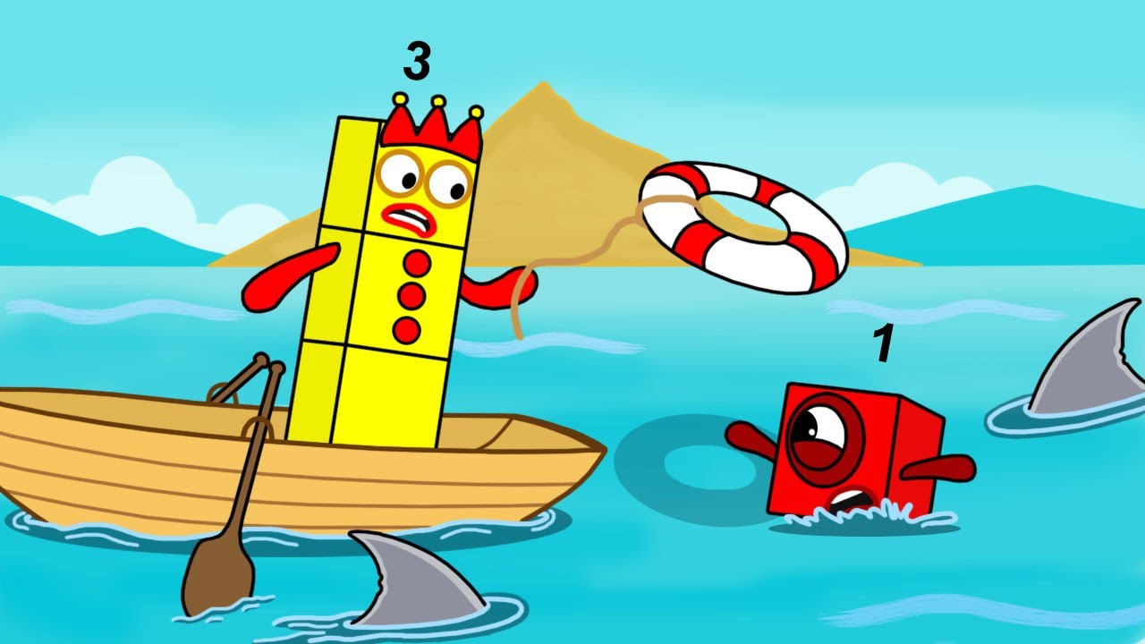 OH NO Numberblocks 1 sank on the beach - Numberblocks fanmade coloring ...