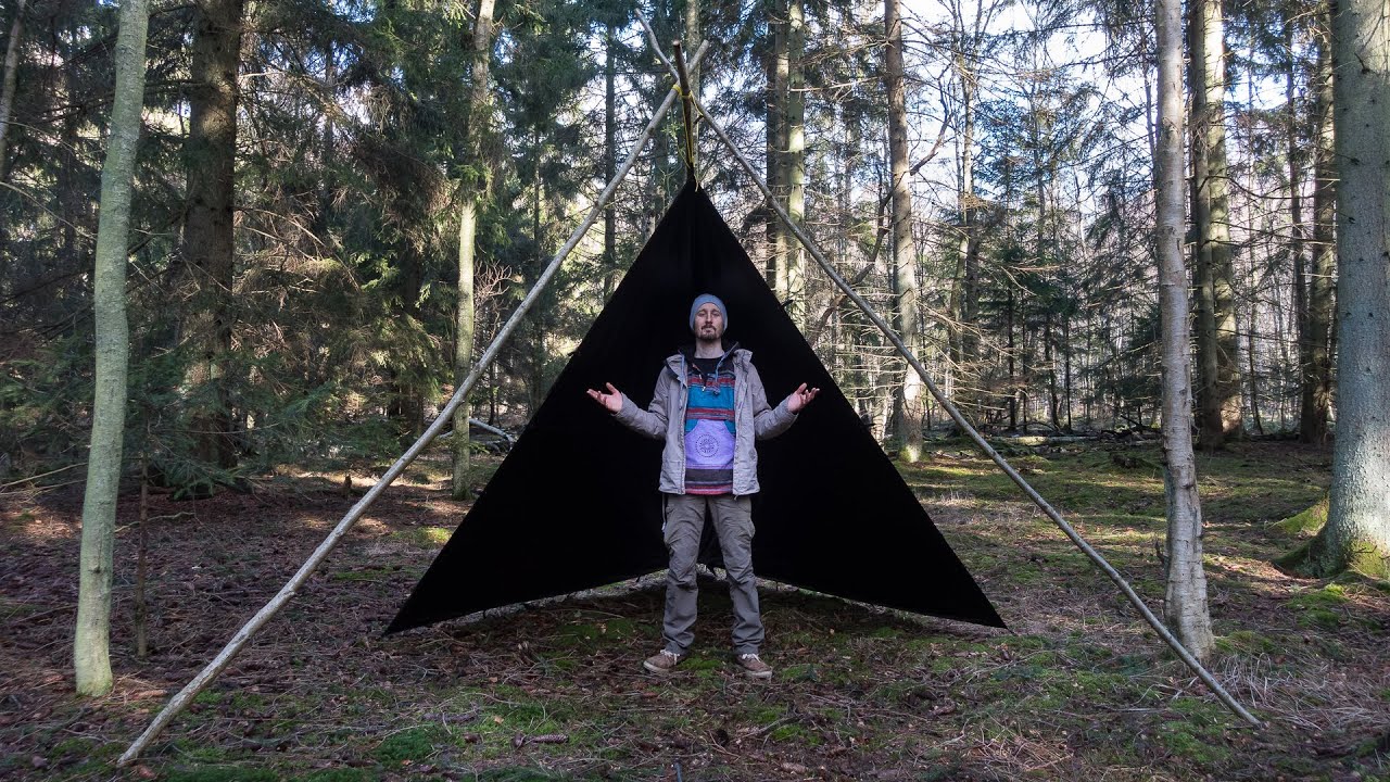 FREESTANDING TARP SHELTER Il SUPER RIFUGIO per PERNOTTAMENTI BUSHCRAFT ...