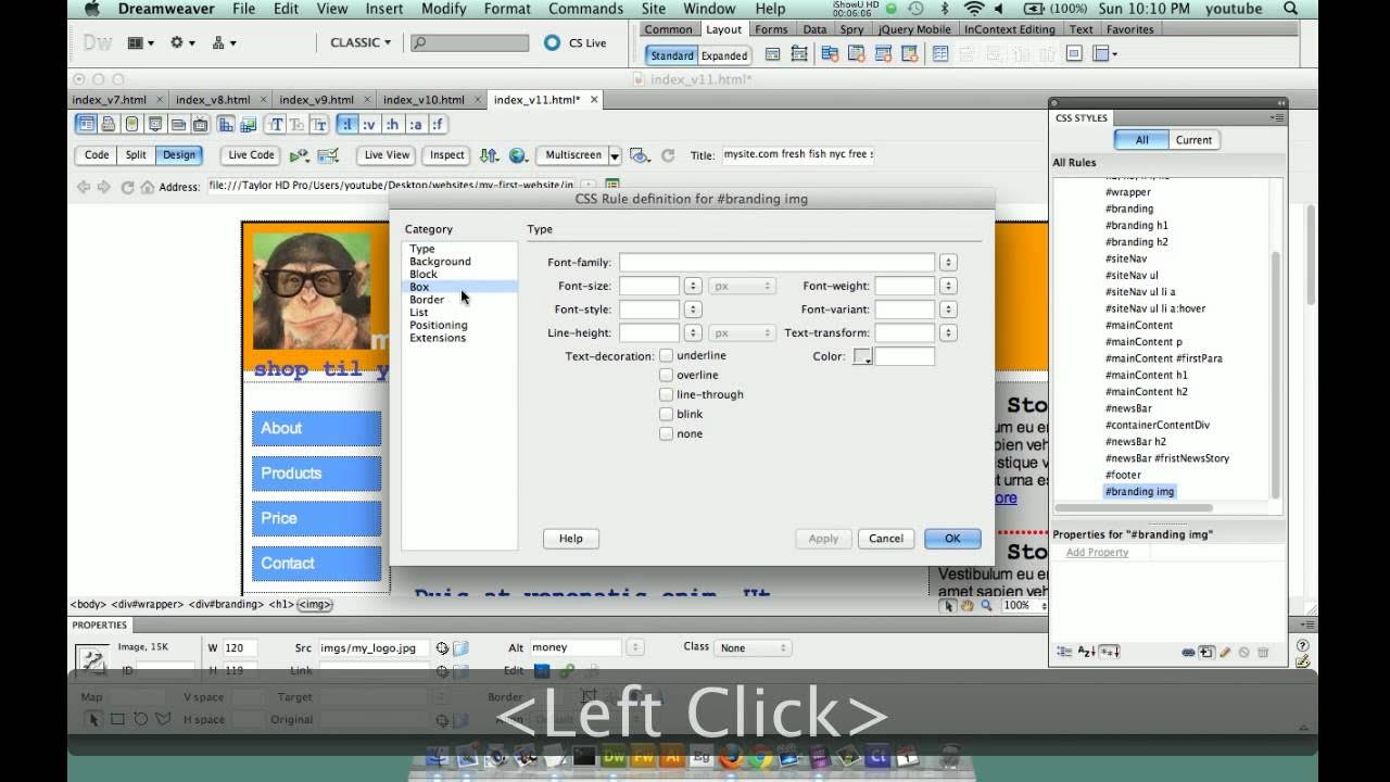 Learn how to build your first (1st) complete webpage site with Dreamweaver CS5.5 tutorials ...