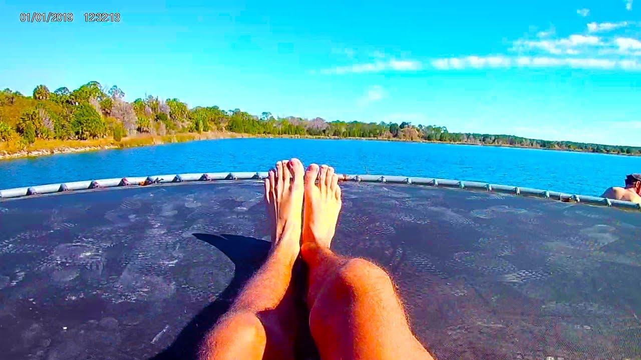 Cliff Jumping off Trampoline - YouTube