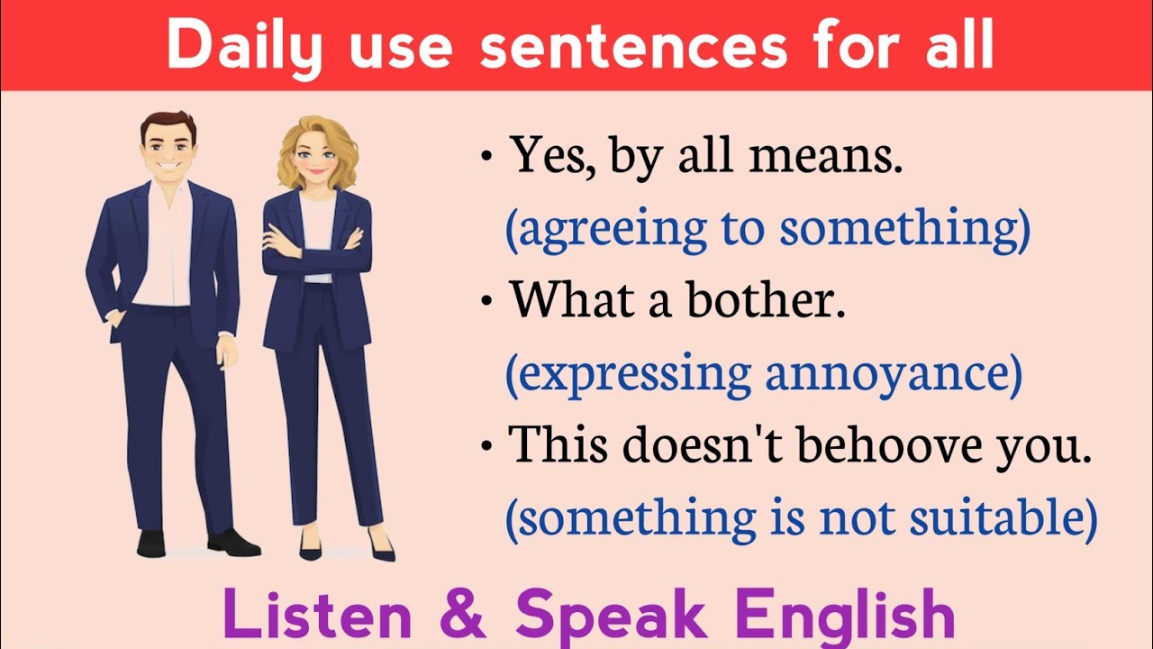 Daily Use English Sentences | English Speaking Practice | Common ...