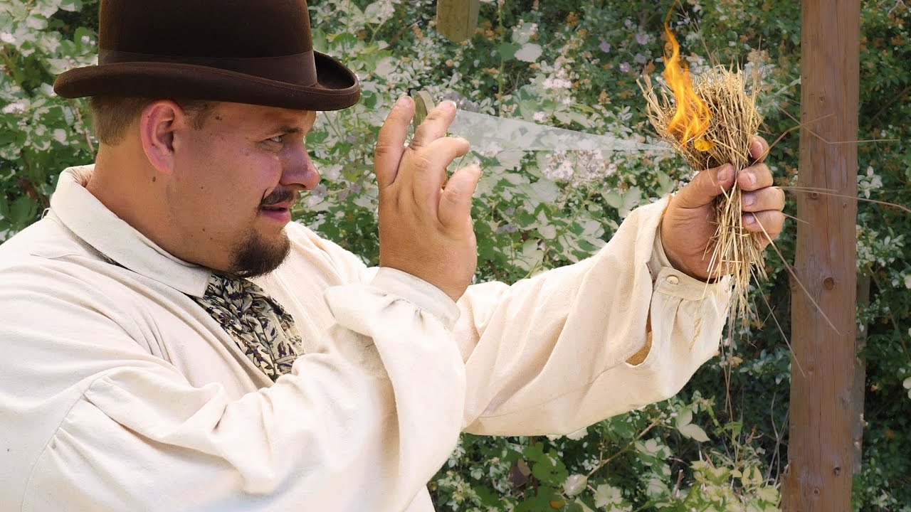 Fire Making With A Burning Glass | Hudson Bay Tabak Box - YouTube