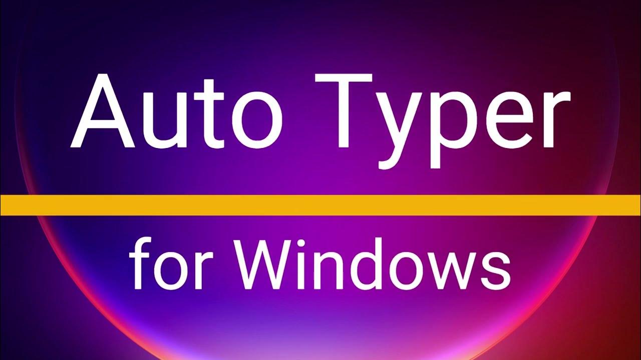 Auto Typer for Automated Text Typing on Windows - YouTube