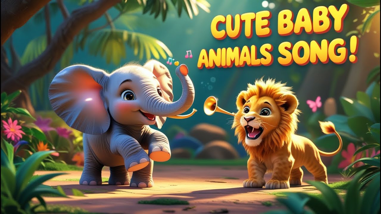 Cute Baby Animals Song for Kids | Fun Animal Sounds & Nursery Rhyme ...