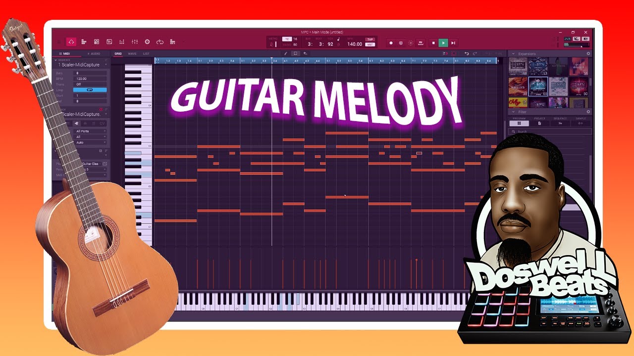 MPC Software - Guitar Melody Plugin (Real Guitar Classic) vst - YouTube