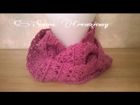 Sciarpa infinity all'uncinetto - YouTube