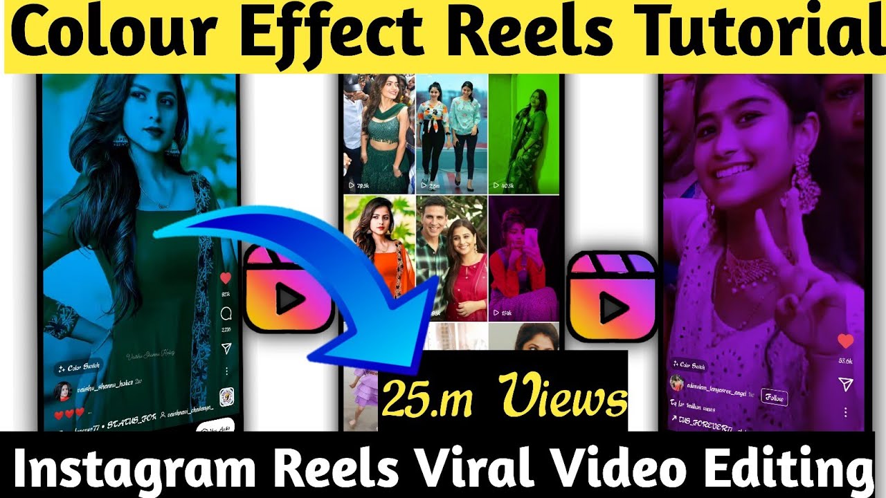 Switch Color Reels Viral Editing Tutorial || Reels Trending Color ...
