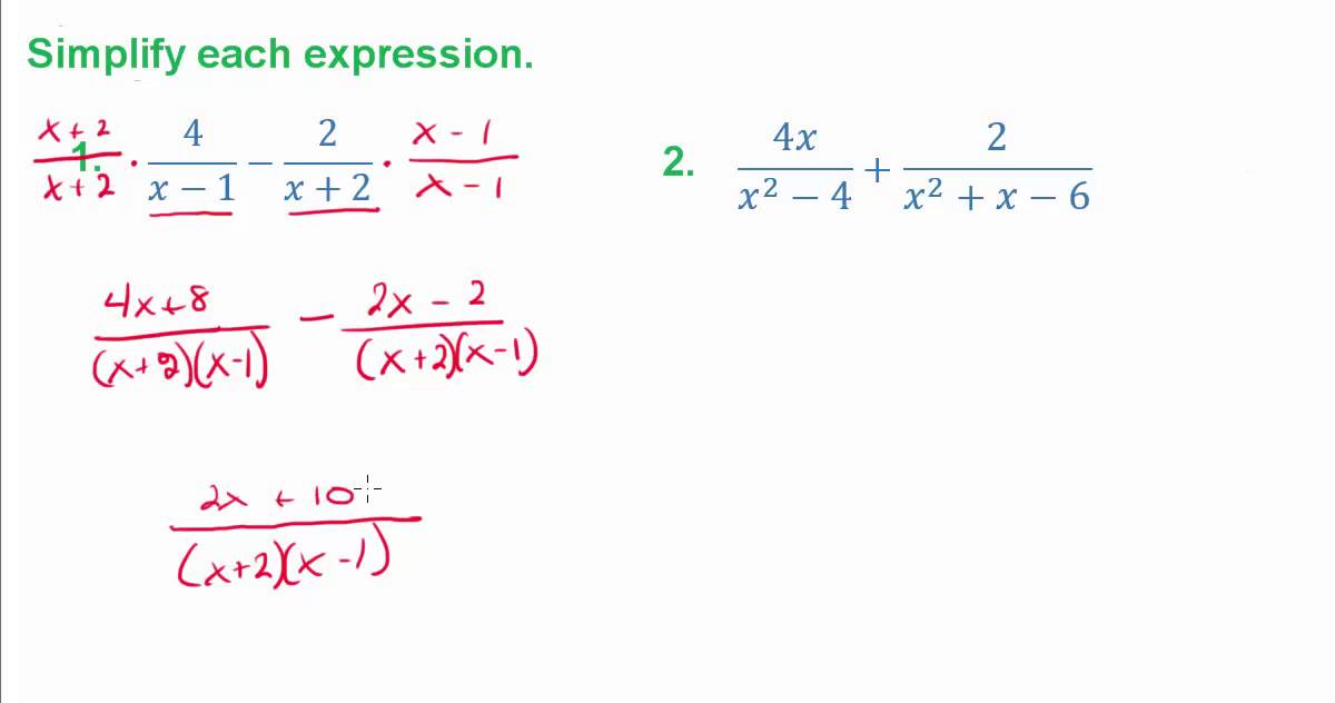 Add & Subtract Rational Expressions - YouTube