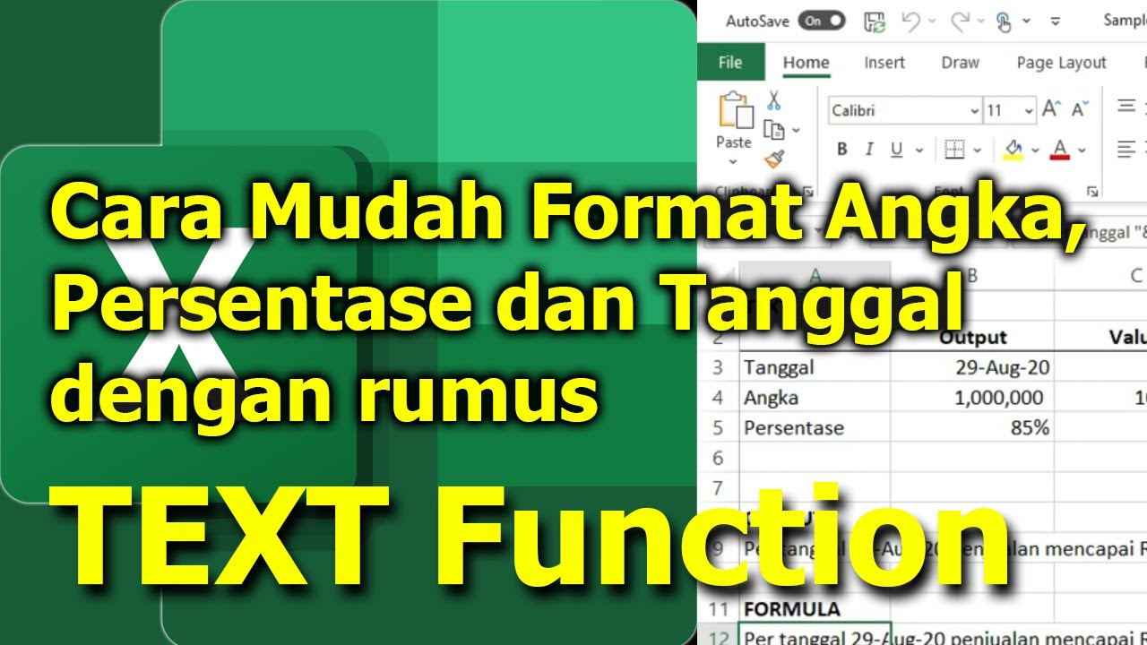 Cara mudah format angka, persentase dan tanggal dengan rumus Excel TEXT ...