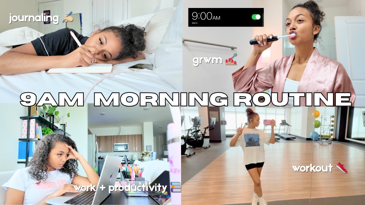 9am productive morning routine *GRWM* | post grad diaries - YouTube