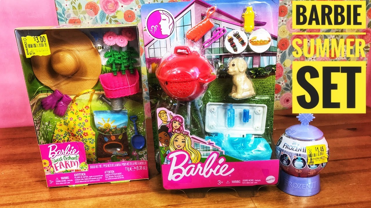 Barbie opening summer sets. | Barbecue & Garden Sets || A Frozen Globe ...