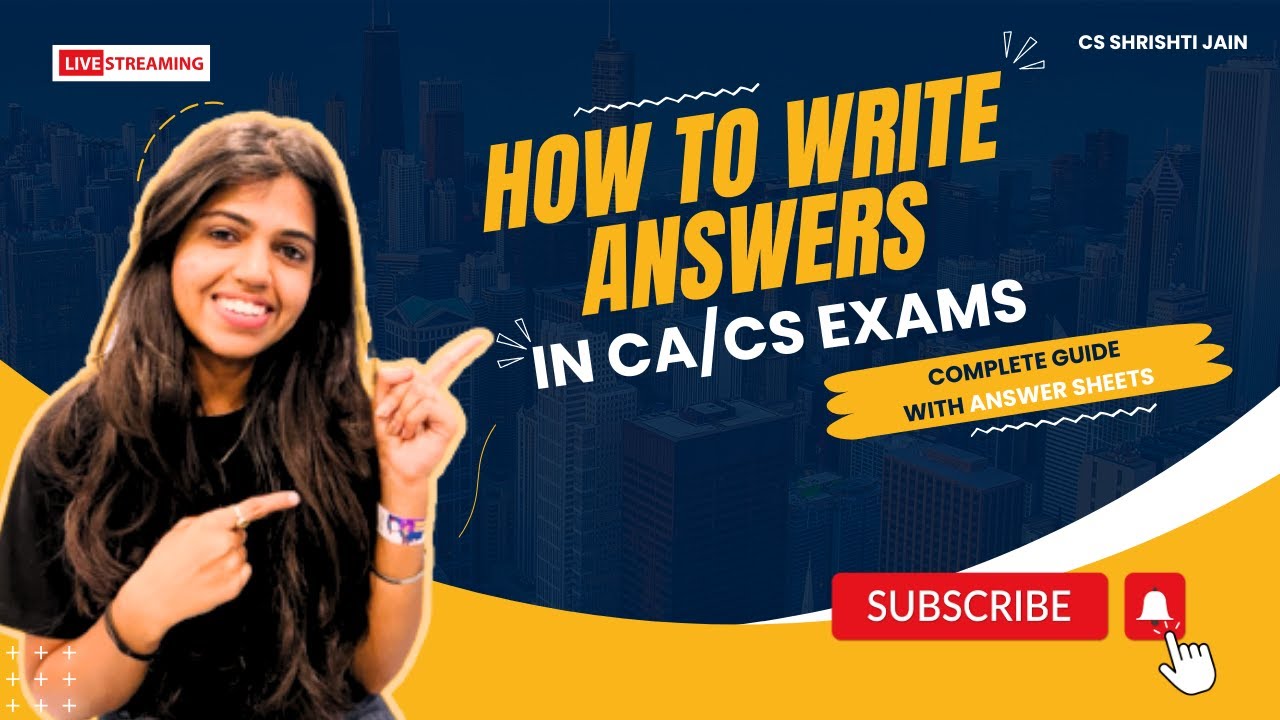 How To Write ANSWERS in CA/CS Exams. || WITH ANSWER SHEET || - YouTube