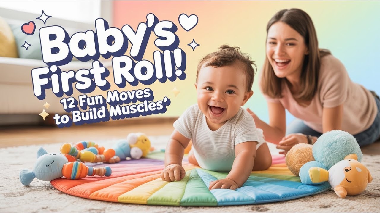 baby's first roll! 12 fun games to build muscles - YouTube