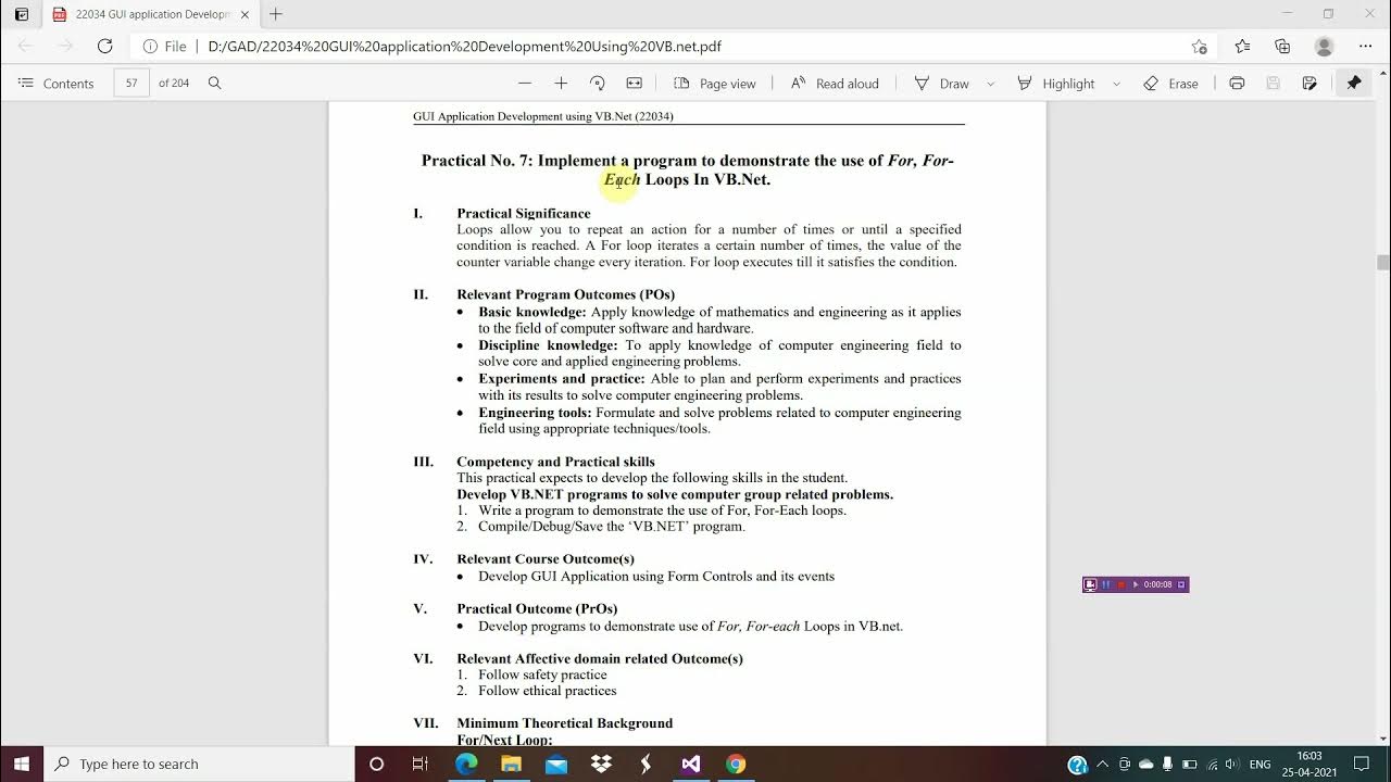Program to demonstrate the use of for, for each loops in VB. NET | GUI Application using VB. NET ...