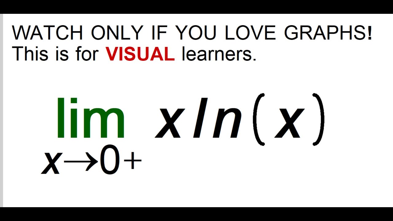 Visual Calculus: Limit of x*ln(x) as x→0⁺ Explained with Graphs To Show ...