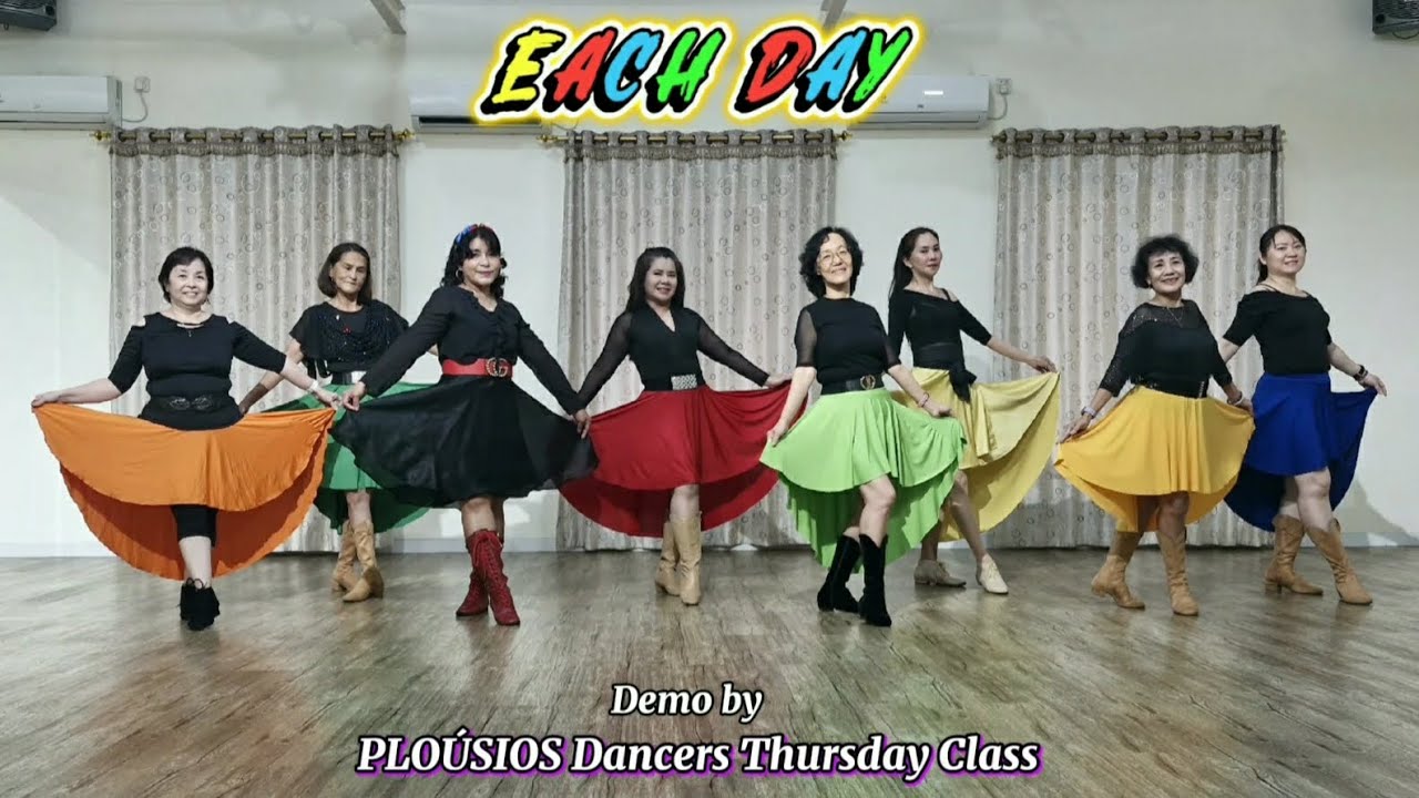 EACH DAY - Line Dance || Demo by PLOÙSIOS Dancers Thursday Class - YouTube