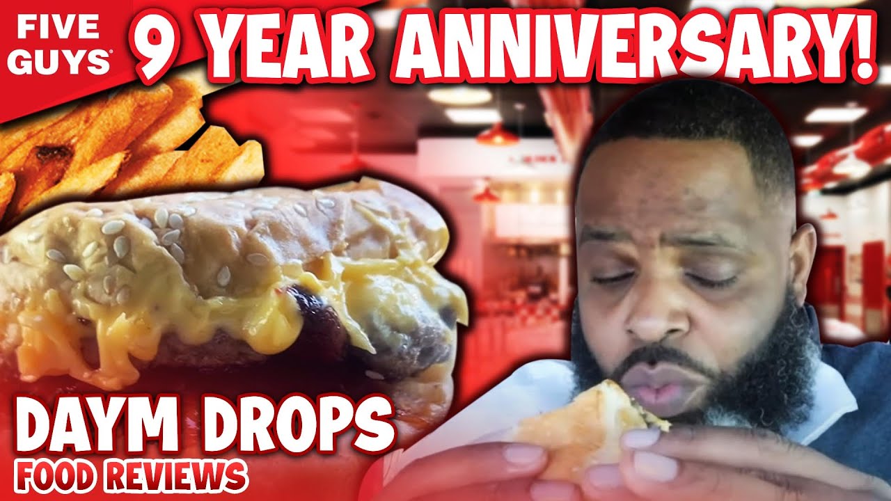 OH MY DAYUM | FIVE GUYS 9 YEAR ANNIVERSARY FOOD REVIEW !!! - YouTube