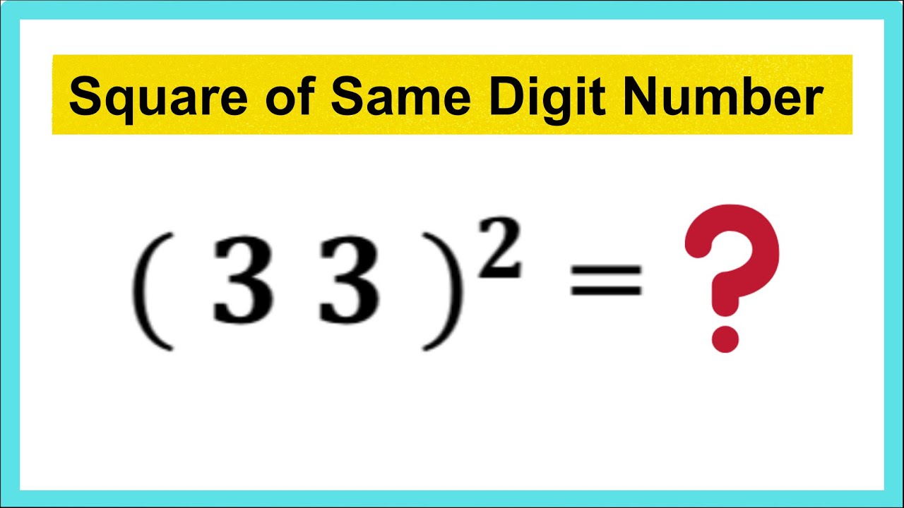 How to find Square of same digit number | MATHSRICK - YouTube