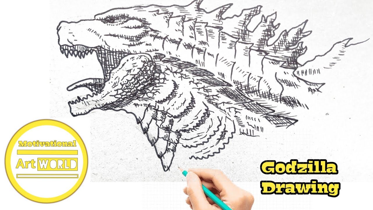 how to draw godzilla || godzilla drawing || art || Godzilla || drawing ...