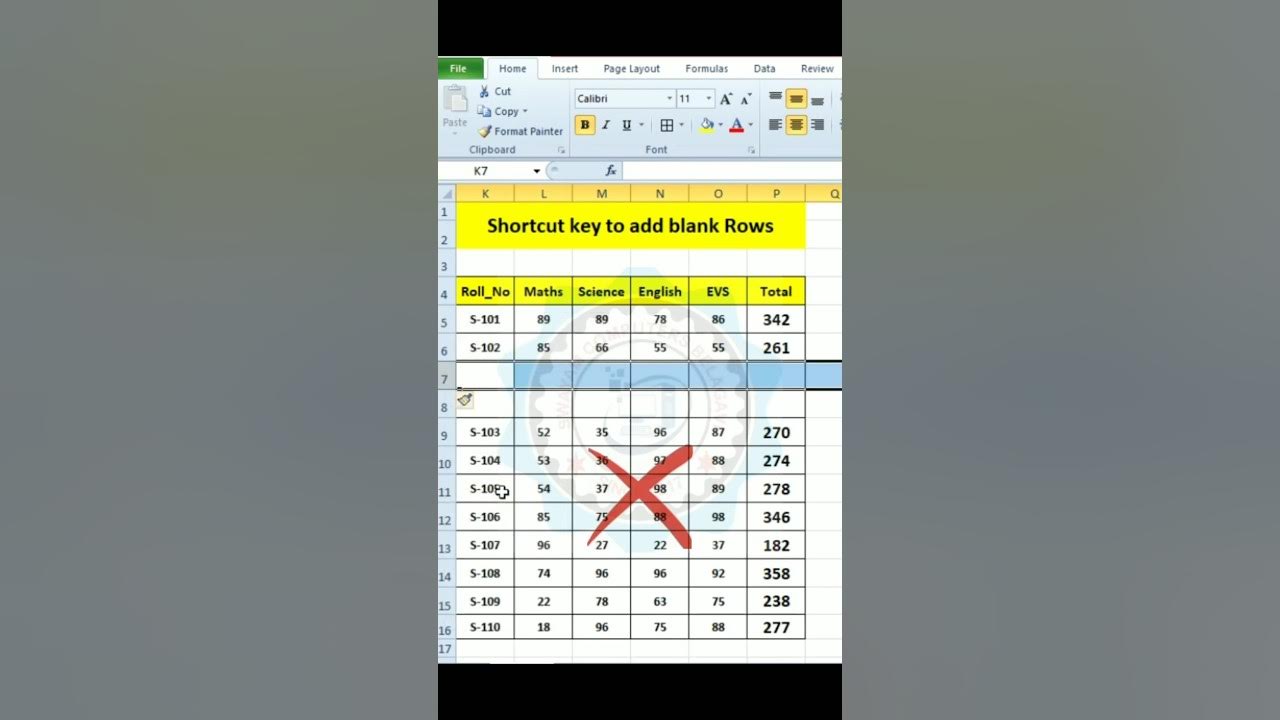 Shortcut key to add blank Rows in Excel..#shorts #excel#excelshortcuts#msexceltricks - YouTube