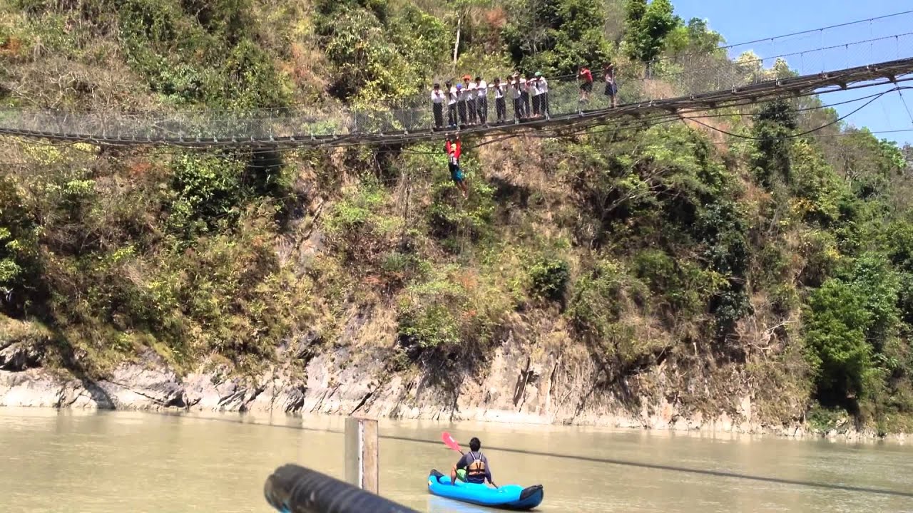 Free jump in setibeni bridge syanja Nepal - YouTube