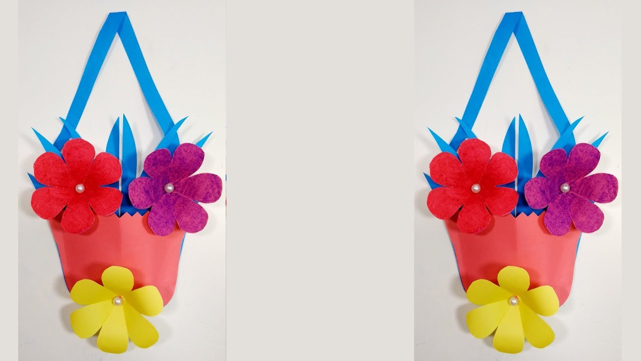 Color Paper Wall Hanging | Bag Style Wall Hanging Beautiful Decoration ...