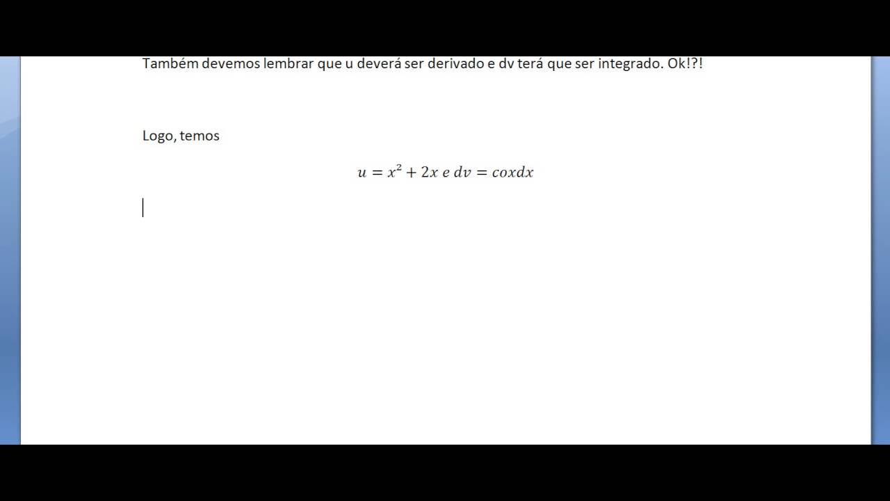 Resolução de Integral Udv - YouTube