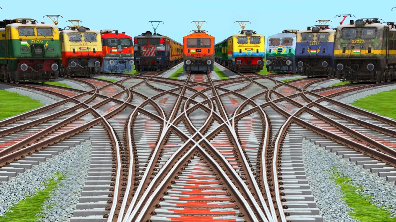 🏕More Electric Trains Run On Realistic Railroad Crossing Tracks ...