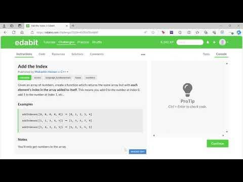 C++ Tutorial for Beginners - Edabit - Add the Index - YouTube