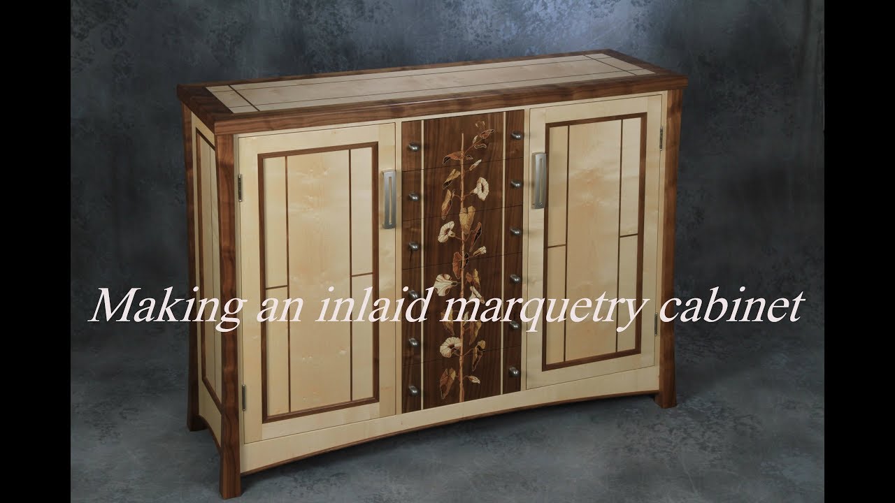 Marquetry cabinet building process - YouTube