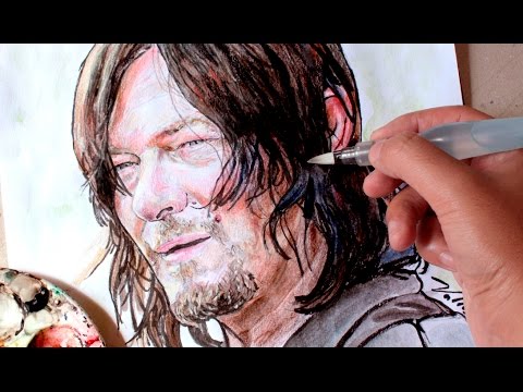 Speed Drawing: Daryl Dixon (The Walking Dead) - YouTube