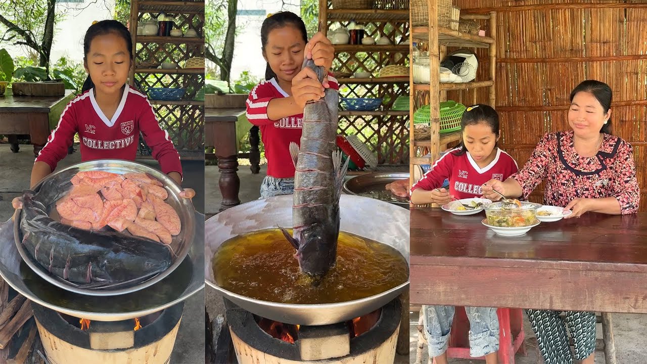 Amazing cooking skills: Yummy big catfish cooking | Smart gils Pich ...