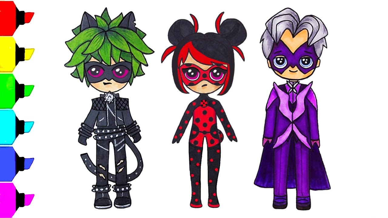 How to draw Shadybug and Claw Noir \\ Miraculous Ladybug - YouTube
