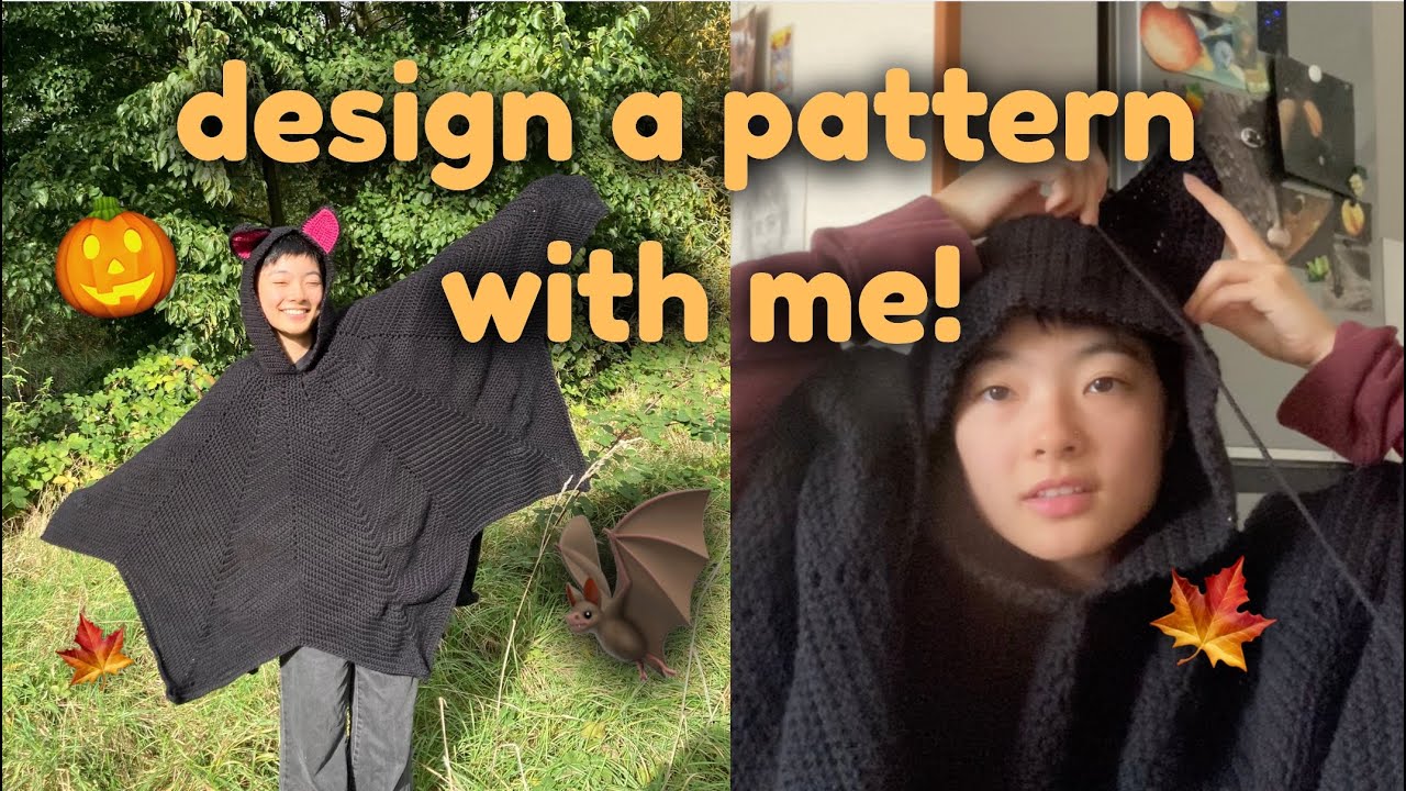 Making a Bat Poncho! Fall Crochet Vlog - YouTube