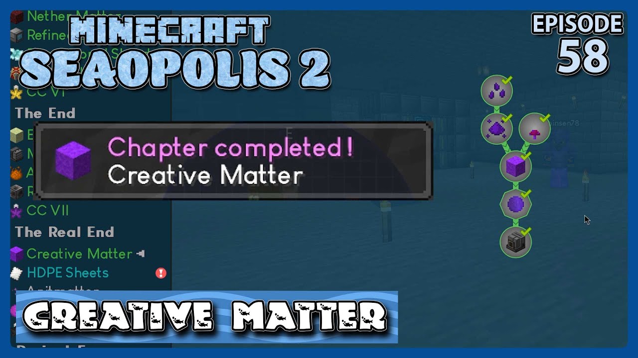 Quest Creative Matter ist nun auch fertig #58 ⛏️Minecraft Seaopolis 2 🐟 Lets Play Deutsch - YouTube