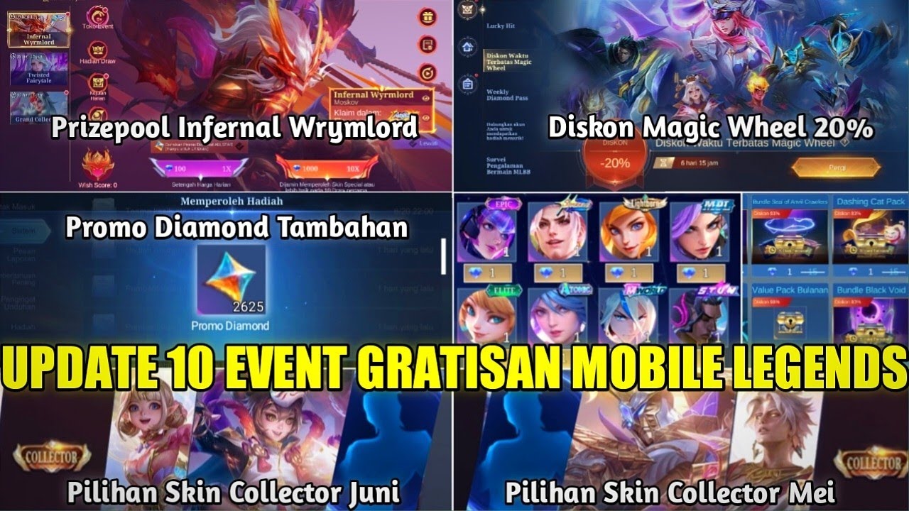 UPDATE 10 EVENT GRATISAN MLBB APRIL 2024! PROMO DIAMOND TAMBAHAN, SKIN ...