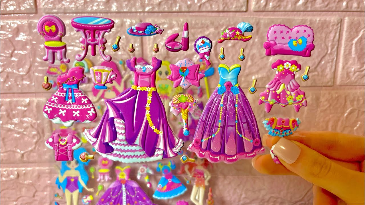 ASMR STICKER İLE KIZ BEBEK GİYDİRME (SATISFYING DRESS UP) #asmr - YouTube