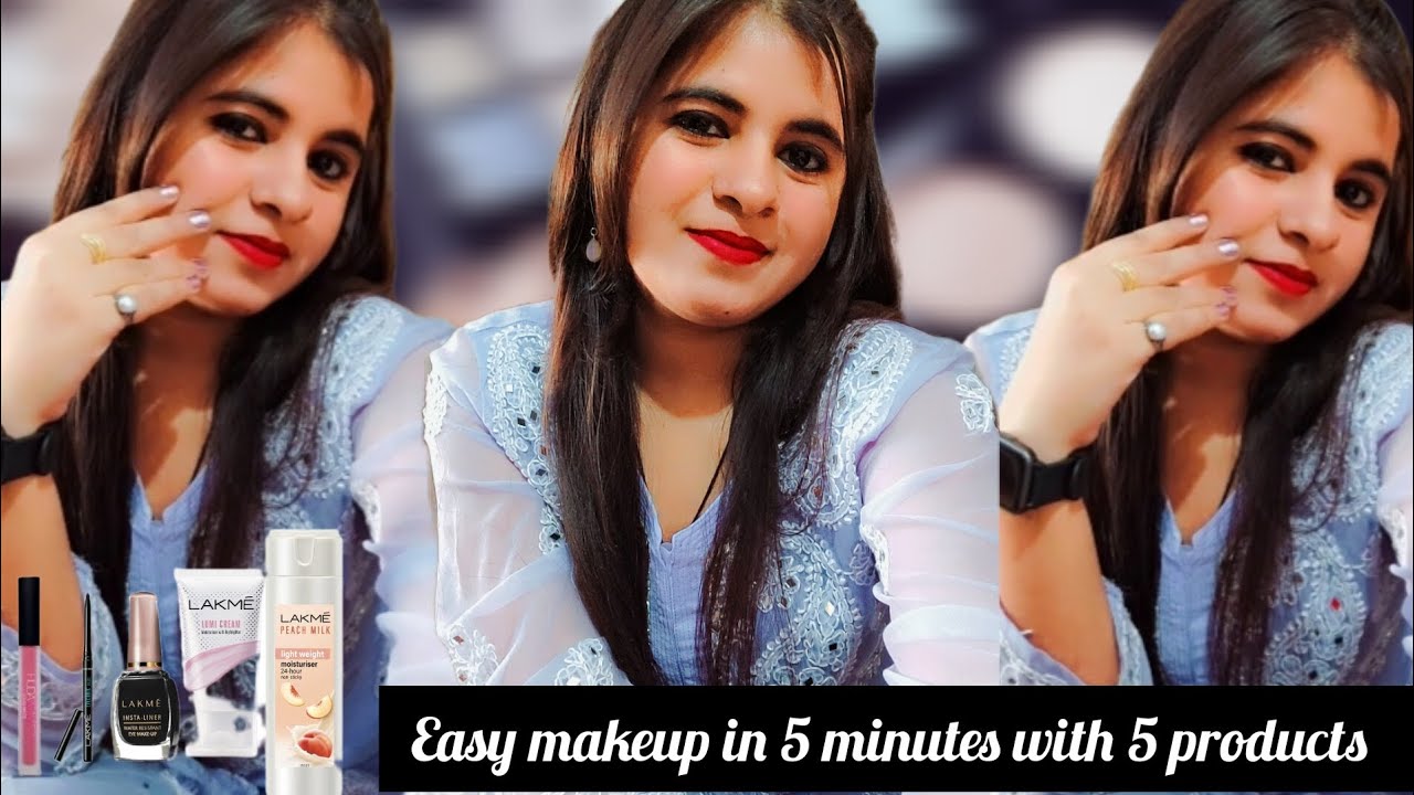 Festival makeup look with 5 products in 5 minutes || kam saman me ...