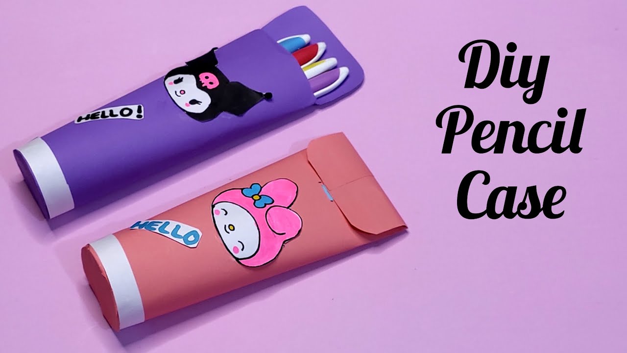 Very easy and beautiful paper pencil box making/Sanrio Diy pencil box ...