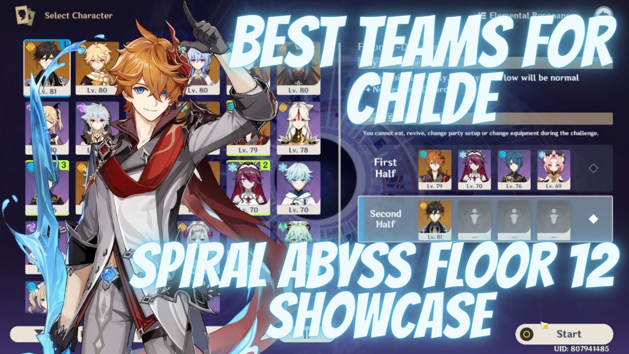 Best Teams for Childe/Tartaglia | Spiral Abyss Floor 12 Showcase - YouTube