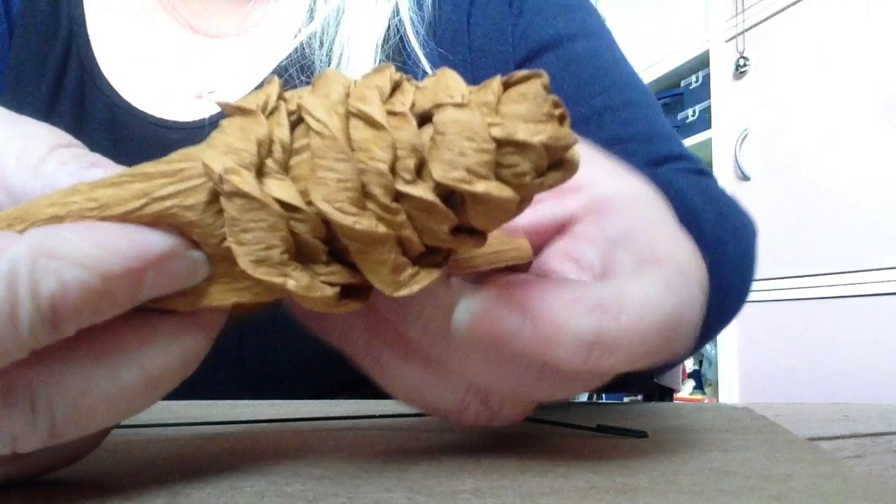 How to make a paper pine cone - YouTube