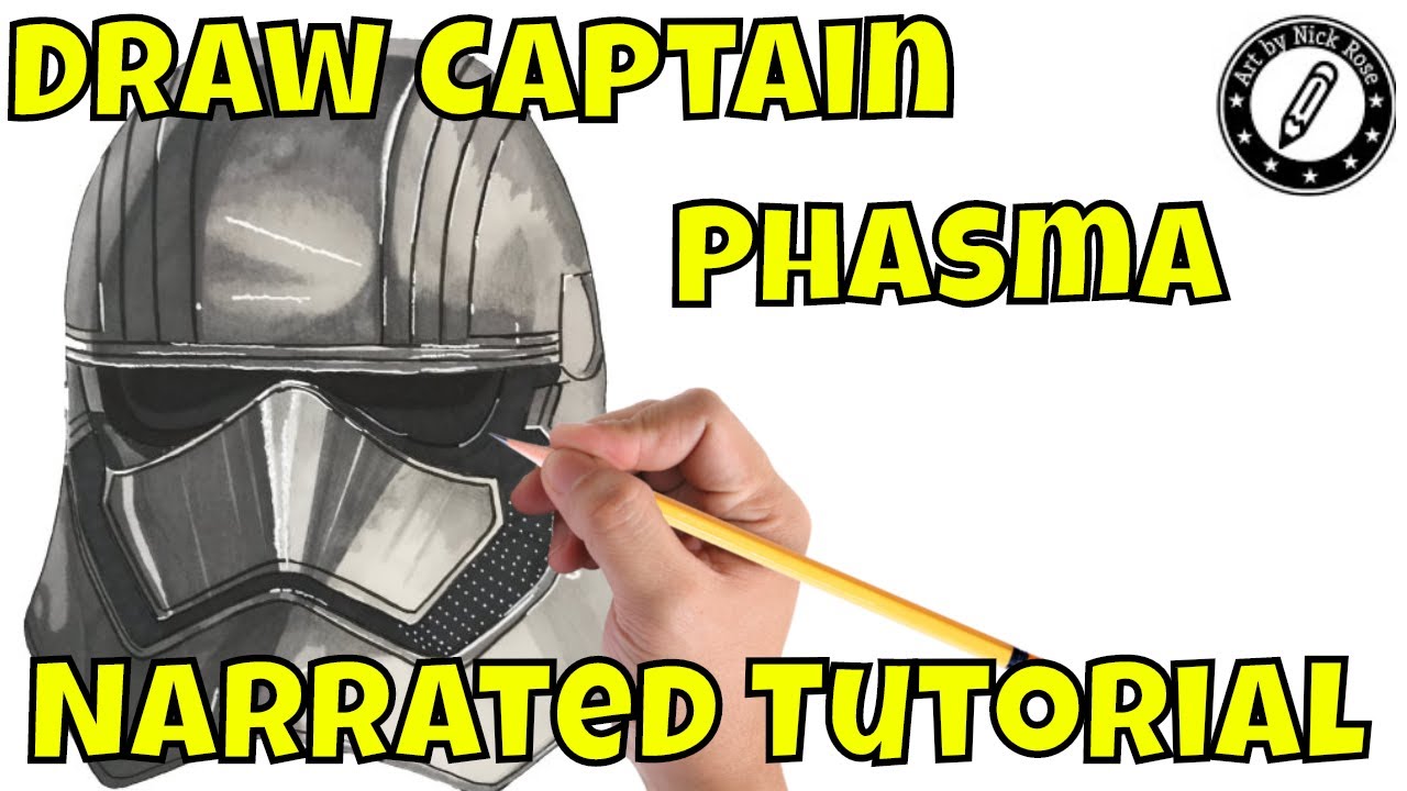 How to draw Captain Phasma| Using Winsor and newton markers|How to draw ...