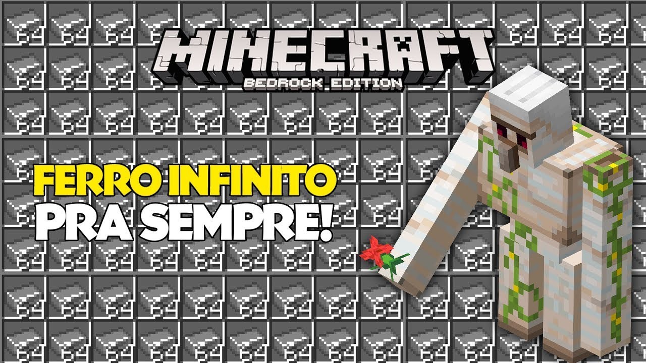 A MELHOR FARM DE FERRO DO MINECRAFT BEDROCK 1.20 - TUTORIAL PASSO A ...