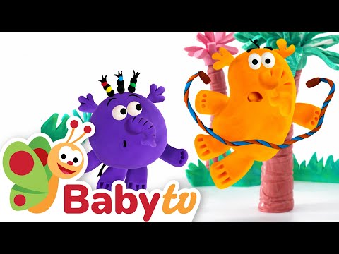 Maya & Yaya Jumping Rope 😍 | Elephant Friends Learn Together | Toddler Cartoons @BabyTV