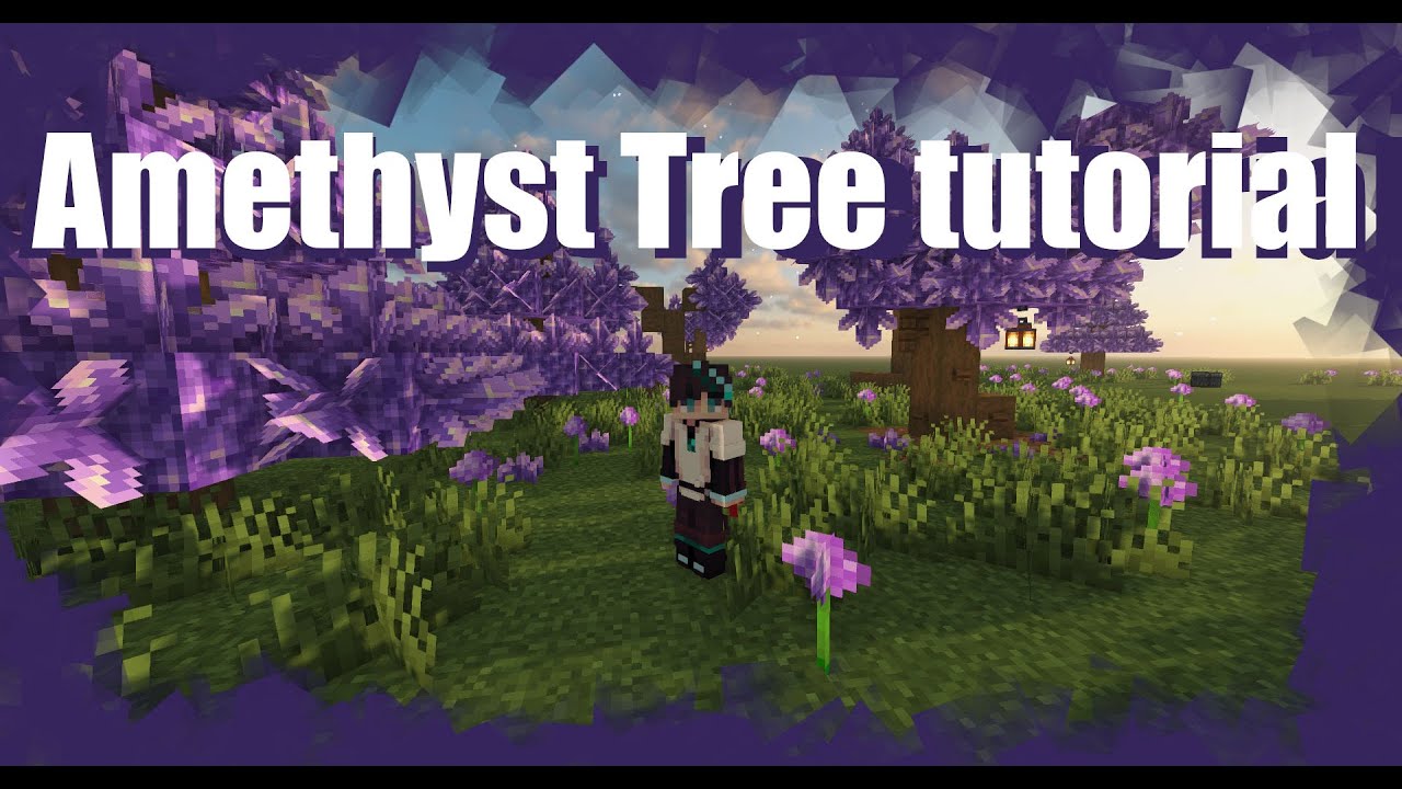Minecraft - Simple amethyst crystal tree build tutorial ...