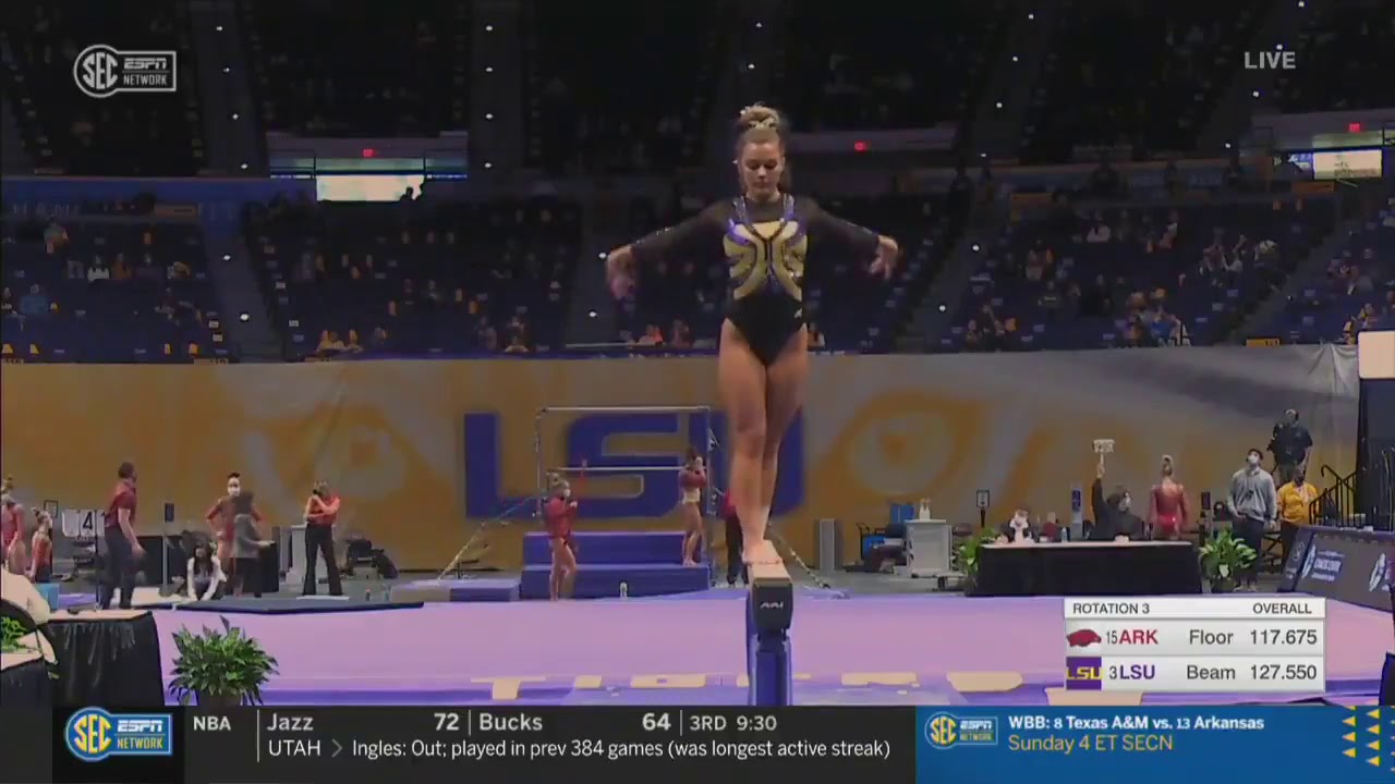 Bridget Dean (LSU) 2021 Beam vs Arkansas 9.9 - YouTube