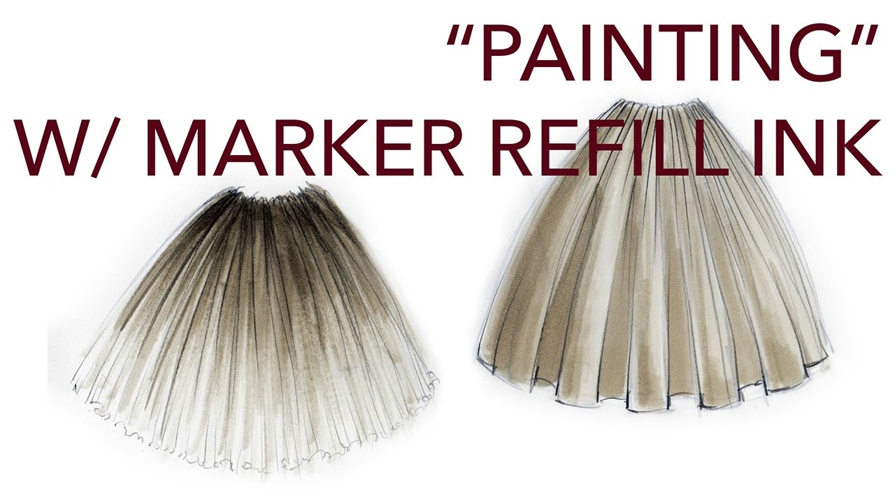 Fashion Illustration Tutorial: Using Marker Refill Ink - YouTube